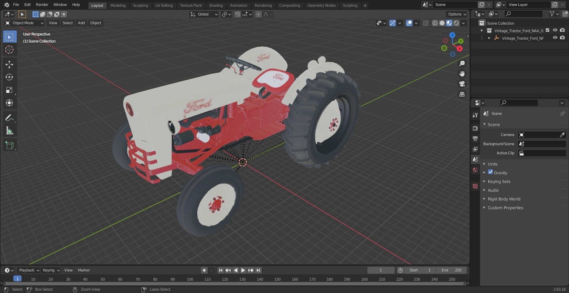 Vintage Tractor Ford NAA Golden Jubilee 1953 3D model - TurboSquid 2170080