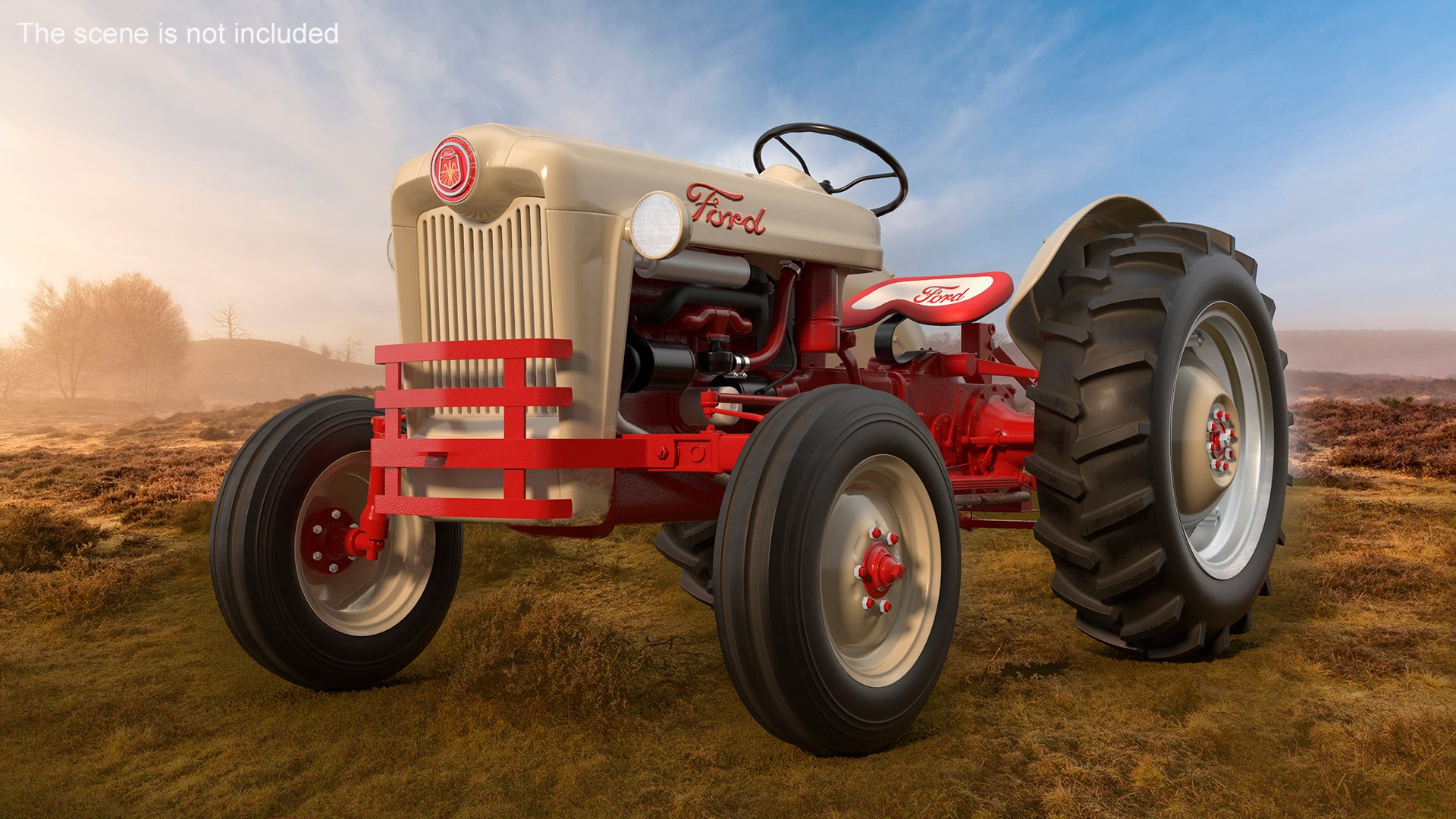 Vintage Tractor Ford NAA Golden Jubilee 1953 3D model - TurboSquid 2170080