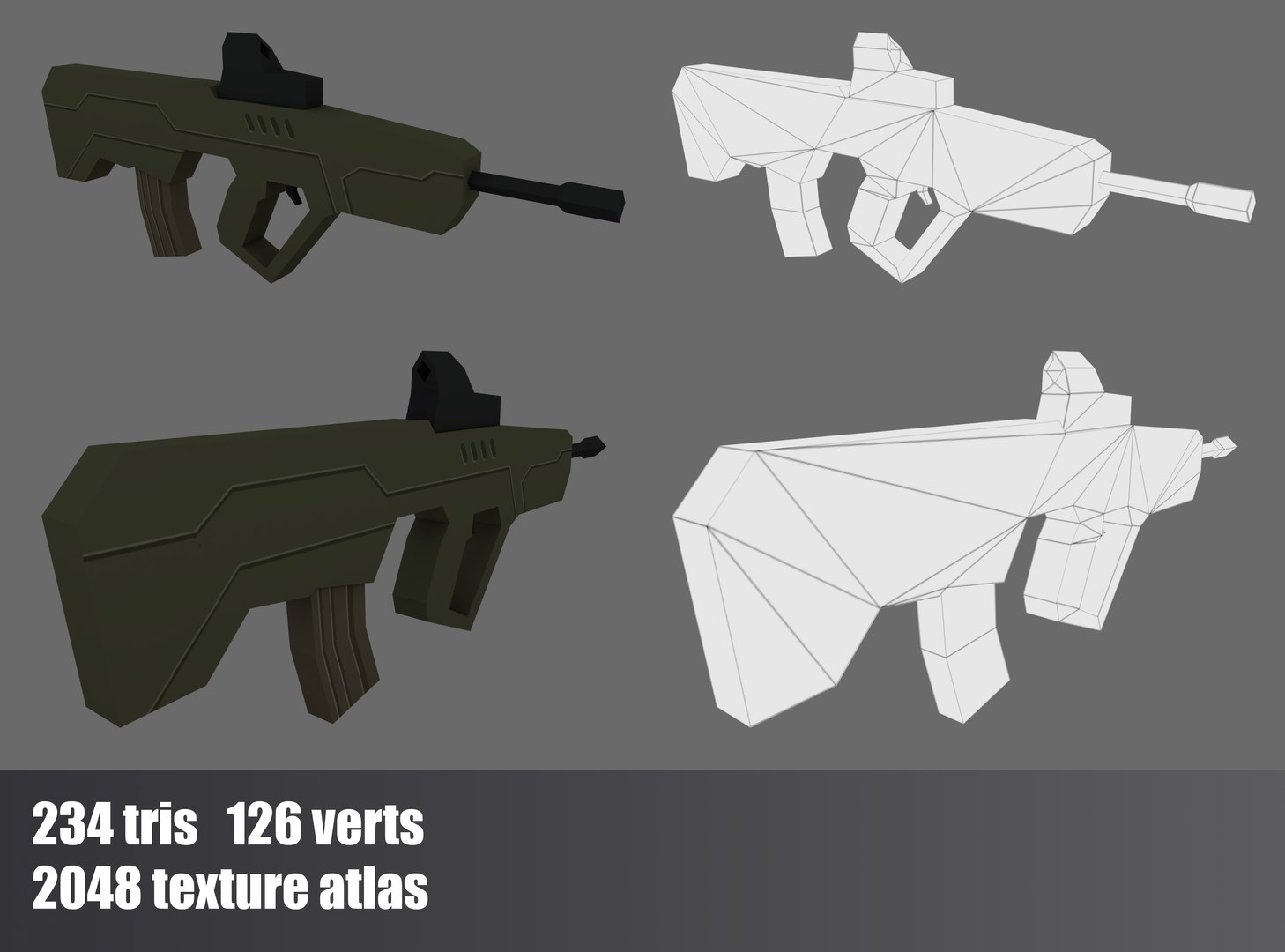 3d Model Of Simple Assault Rifles