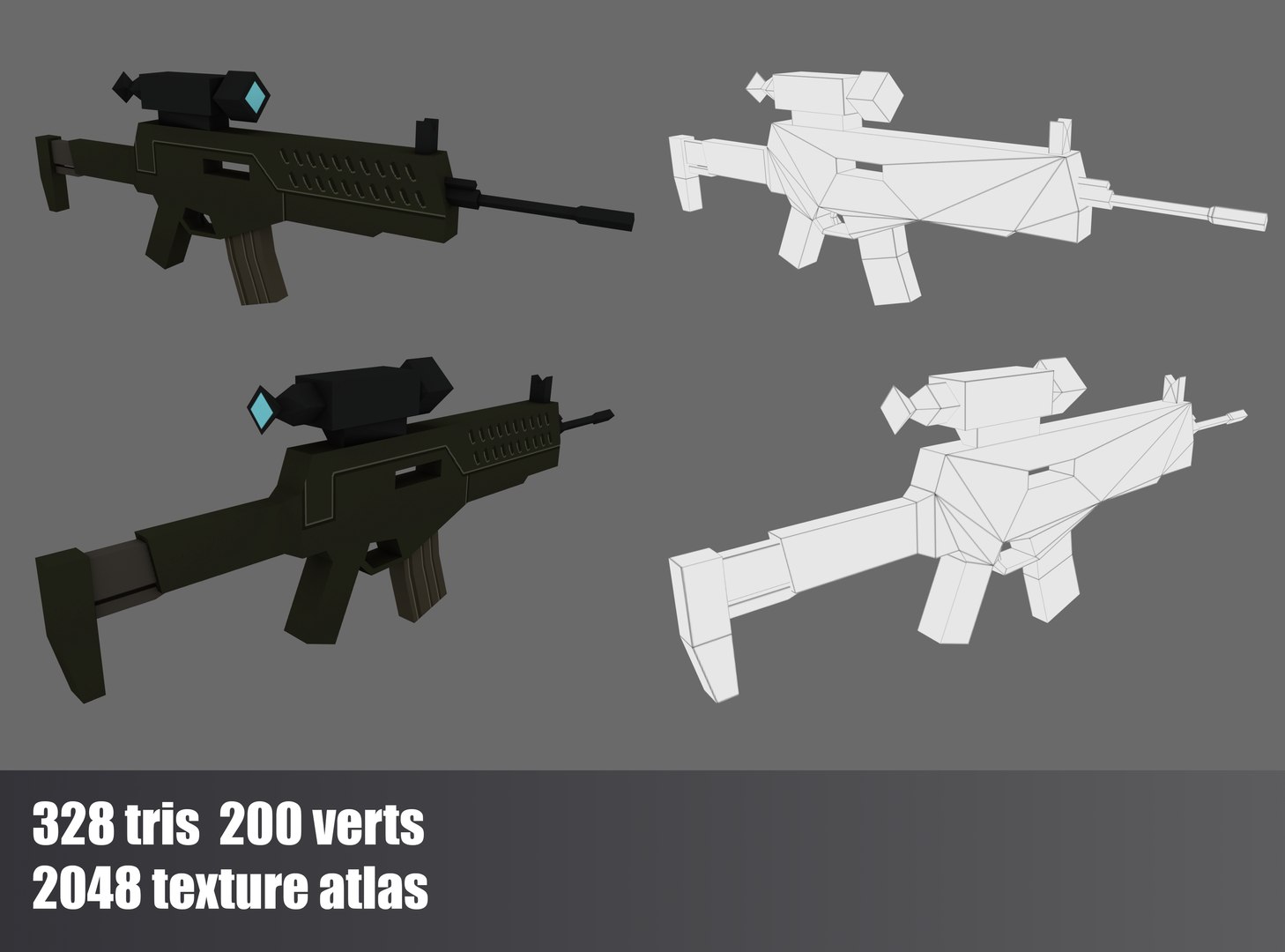 3d Model Of Simple Assault Rifles