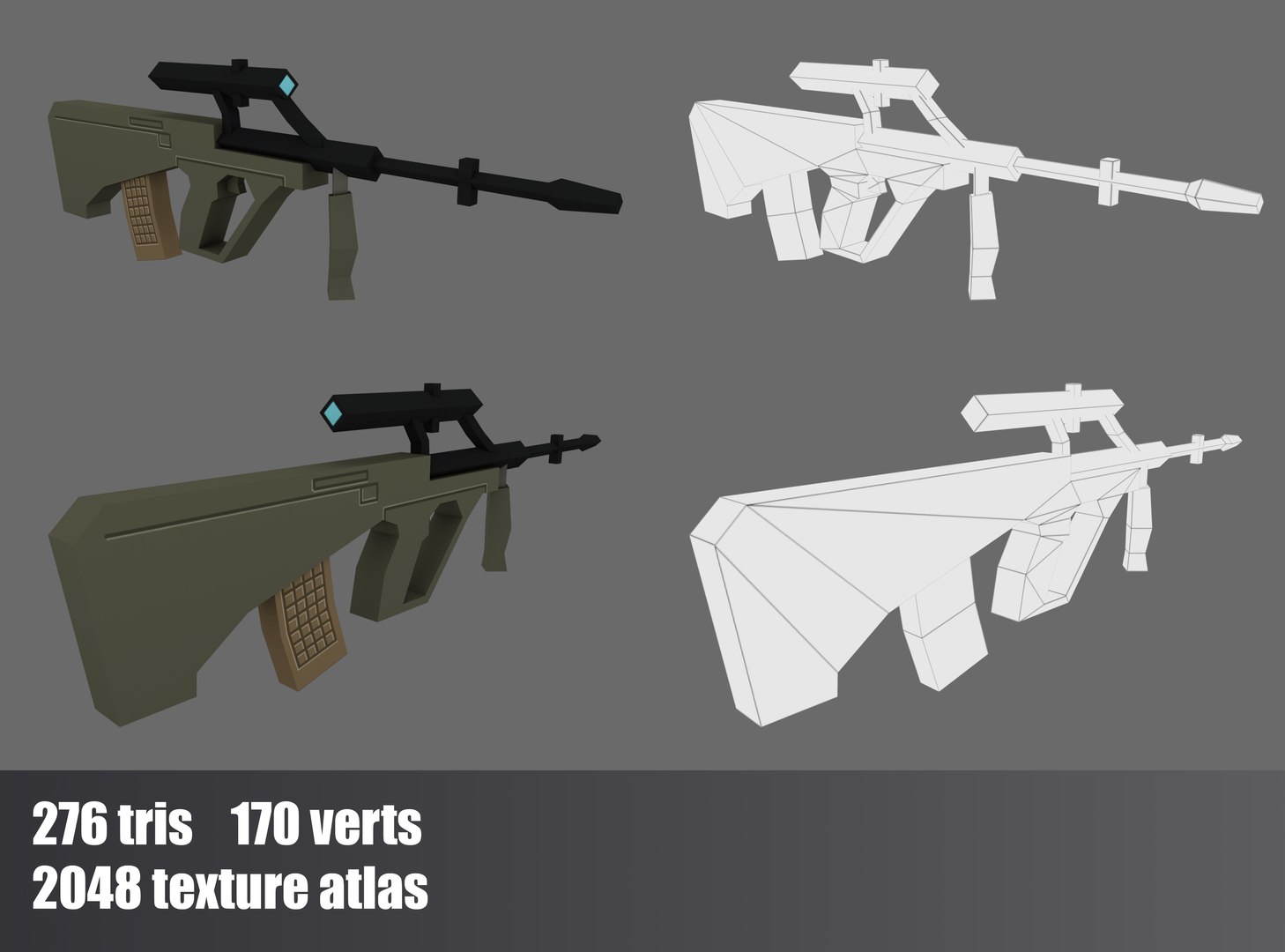 3d Model Of Simple Assault Rifles