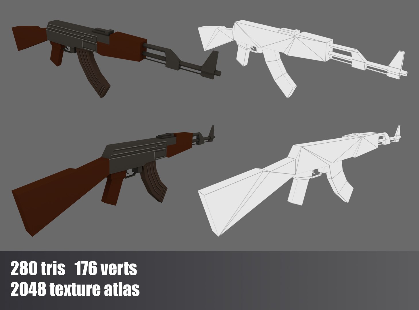 3d Model Of Simple Assault Rifles