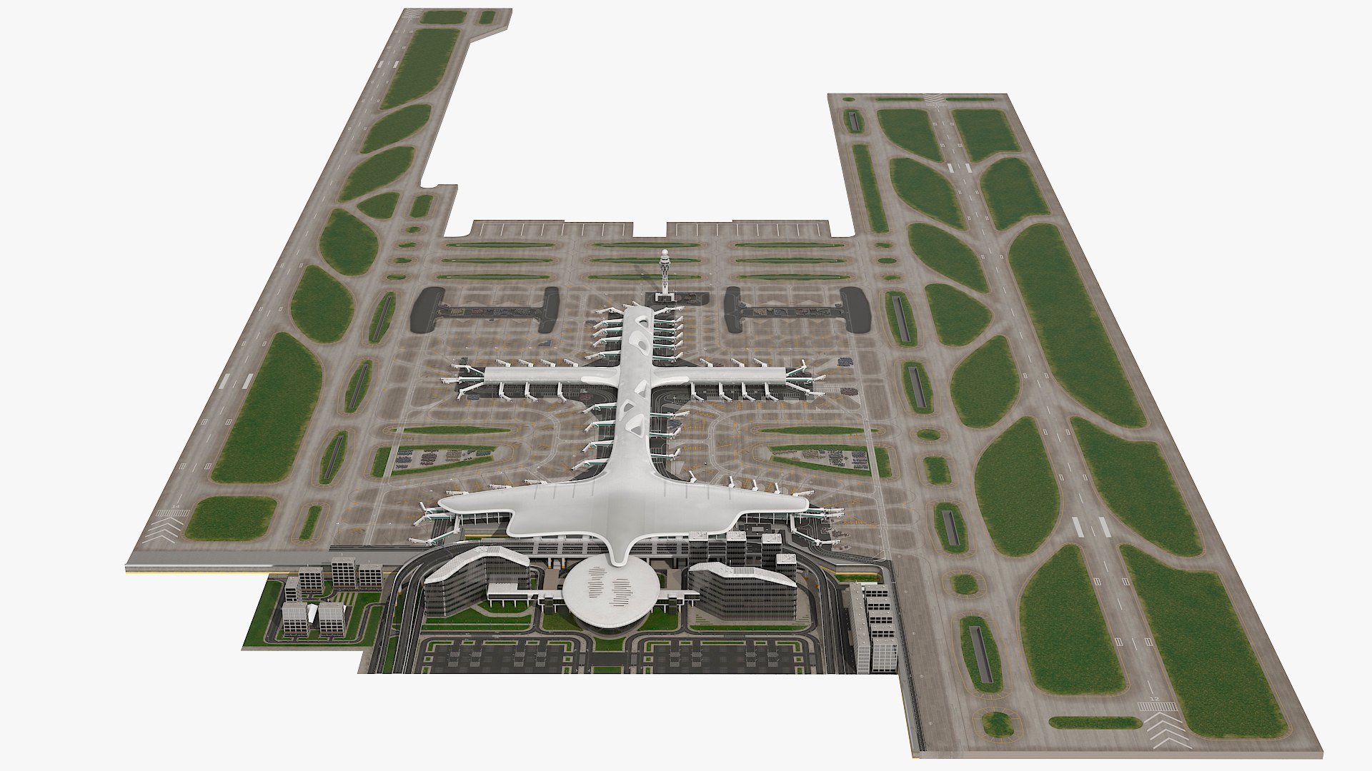 3D International Airport Terminal Model - TurboSquid 2389970