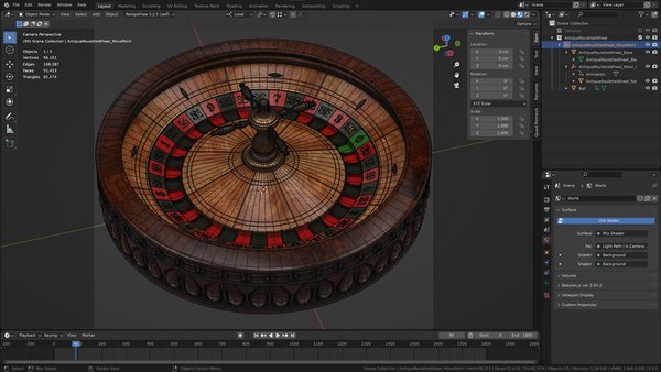3D Antique Roulette Wheel - Animated Game Asset - TurboSquid 1845911