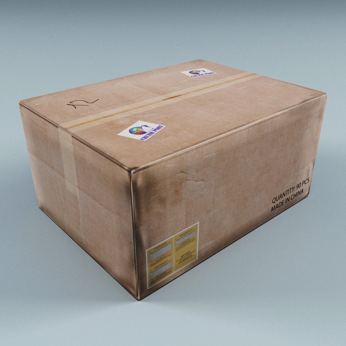 3d cardboard box v2 model