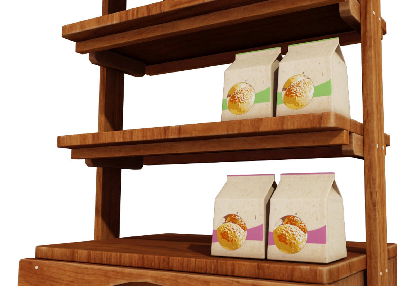 Cart Display Wooden Model - TurboSquid 1459822