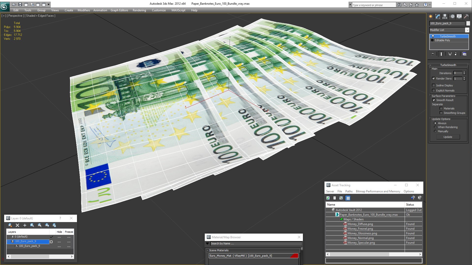 Paper Banknotes Euro 100 Model - TurboSquid 1443425