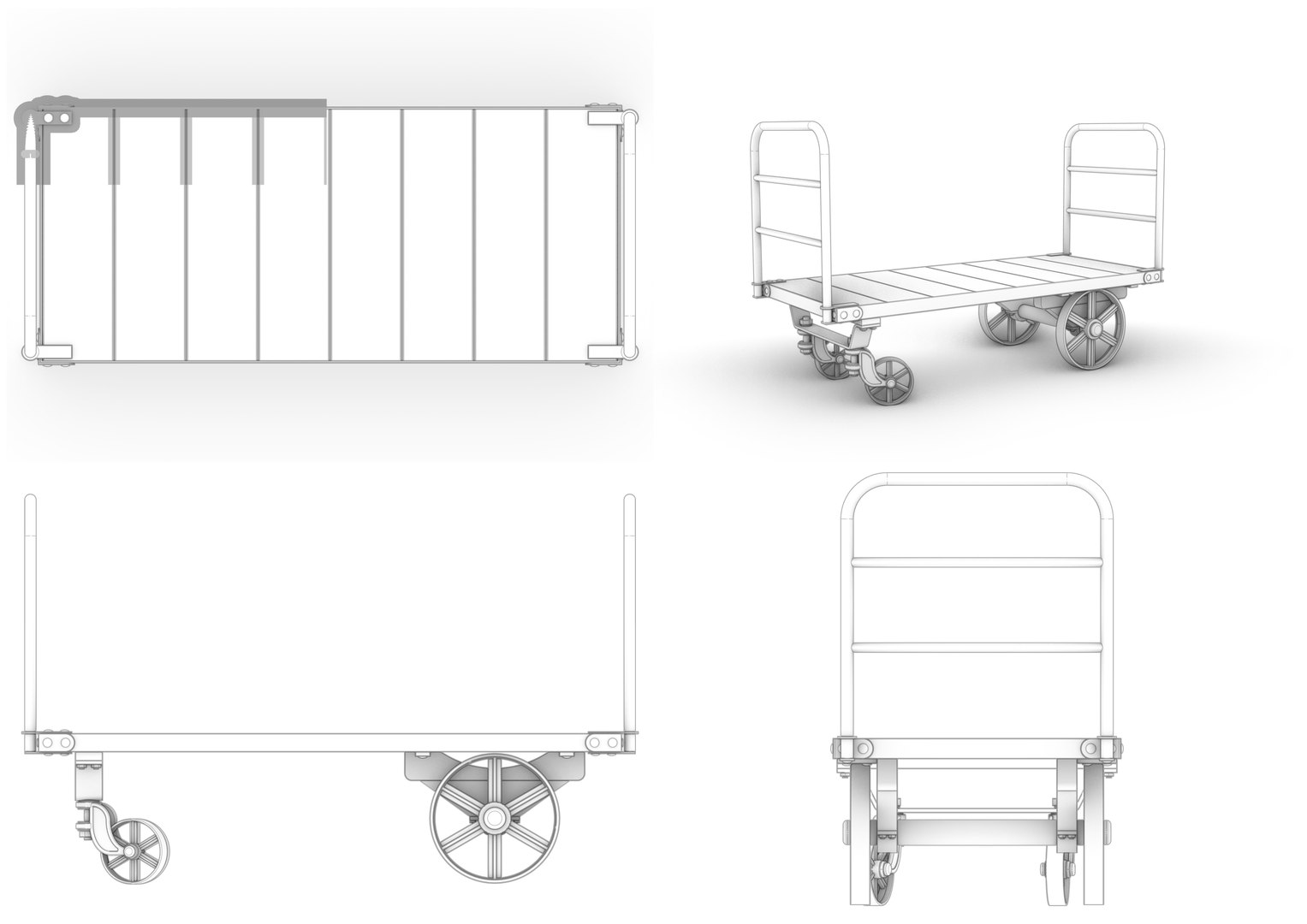 Vintage Luggage Cart 3D Model - TurboSquid 1960501