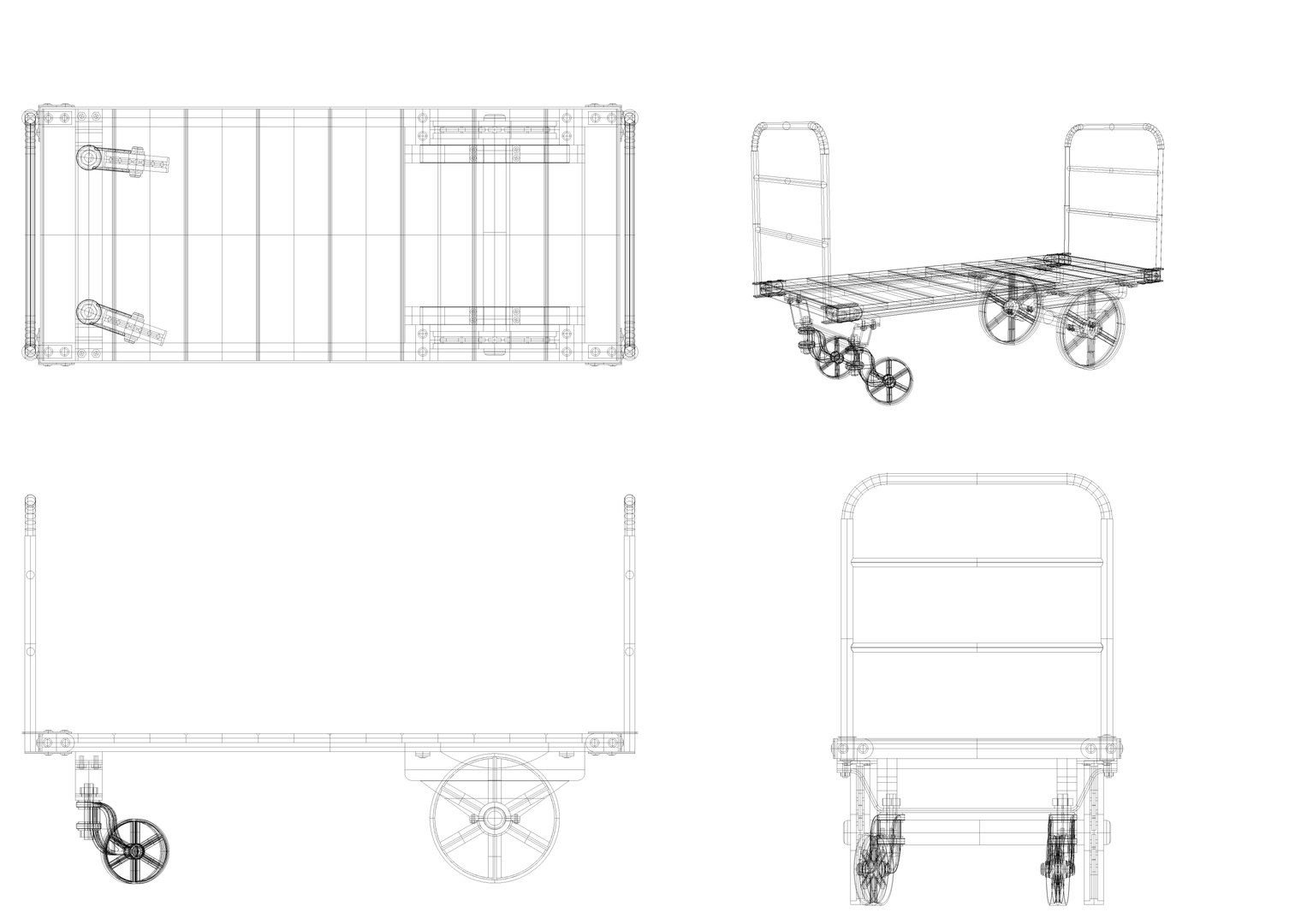 Vintage Luggage Cart 3D Model - TurboSquid 1960501