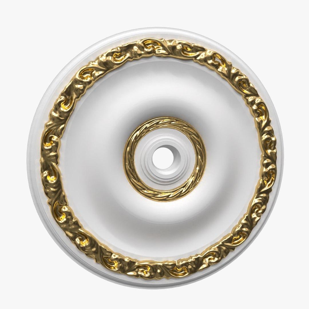 Ceiling Sockets Gypsum Plaster DR4 3D model - TurboSquid 2012626