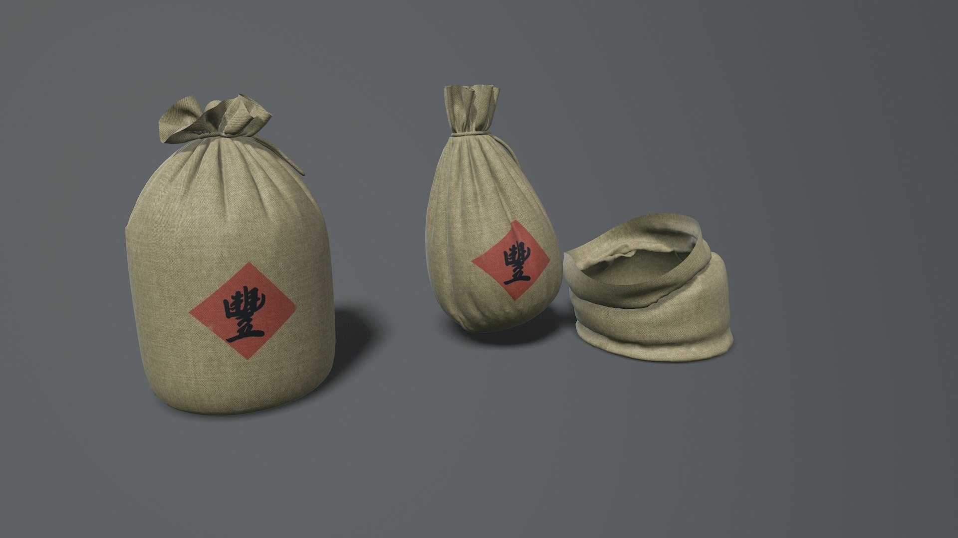 3D Food Sacks Grain Tied Open Stackable - TurboSquid 2358672