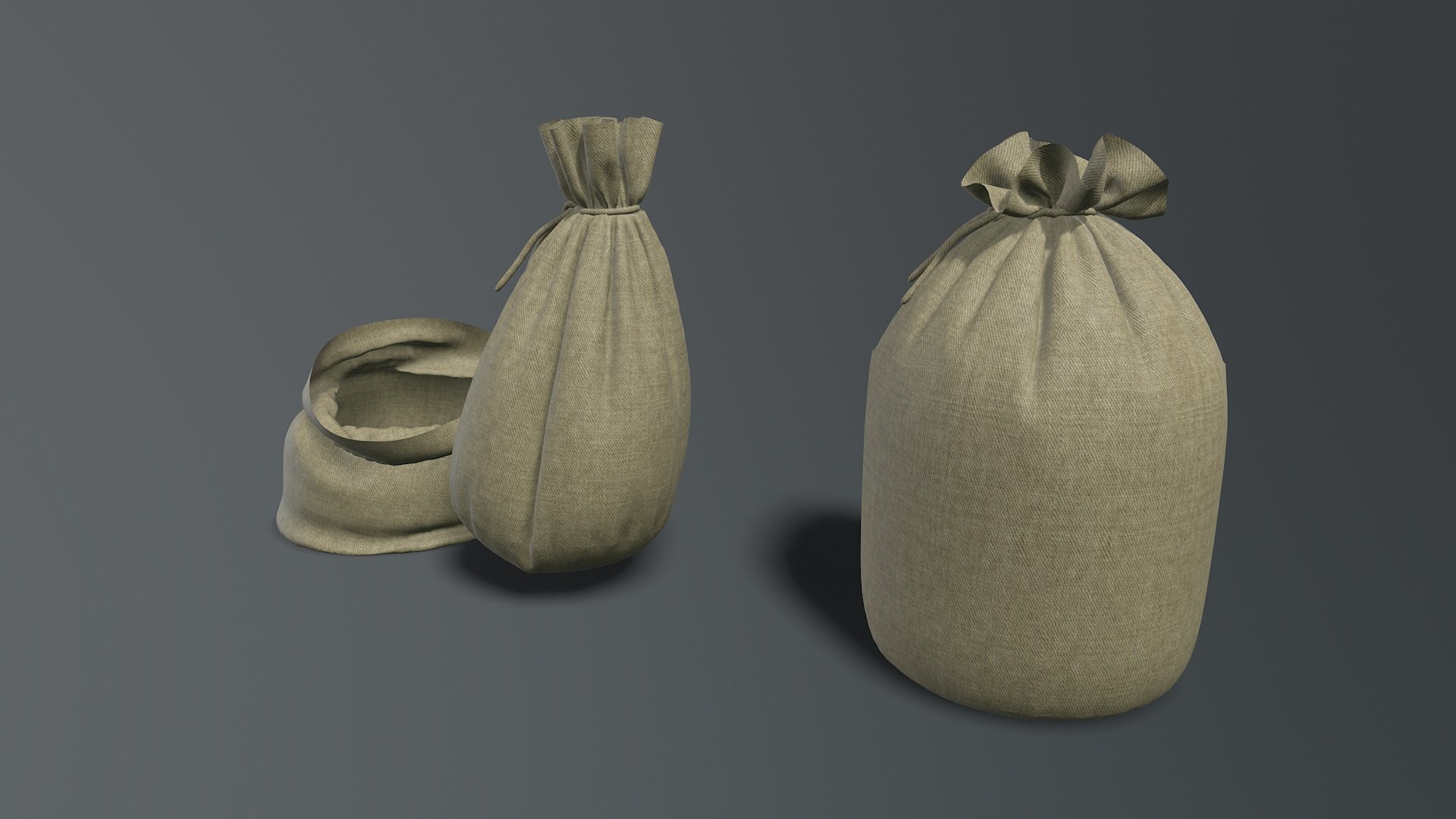 3D Food Sacks Grain Tied Open Stackable - TurboSquid 2358672