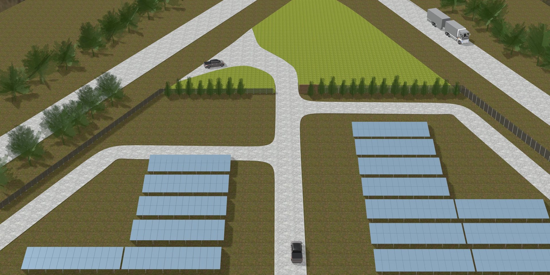 Solar Farm Layout 3D - TurboSquid 2072809