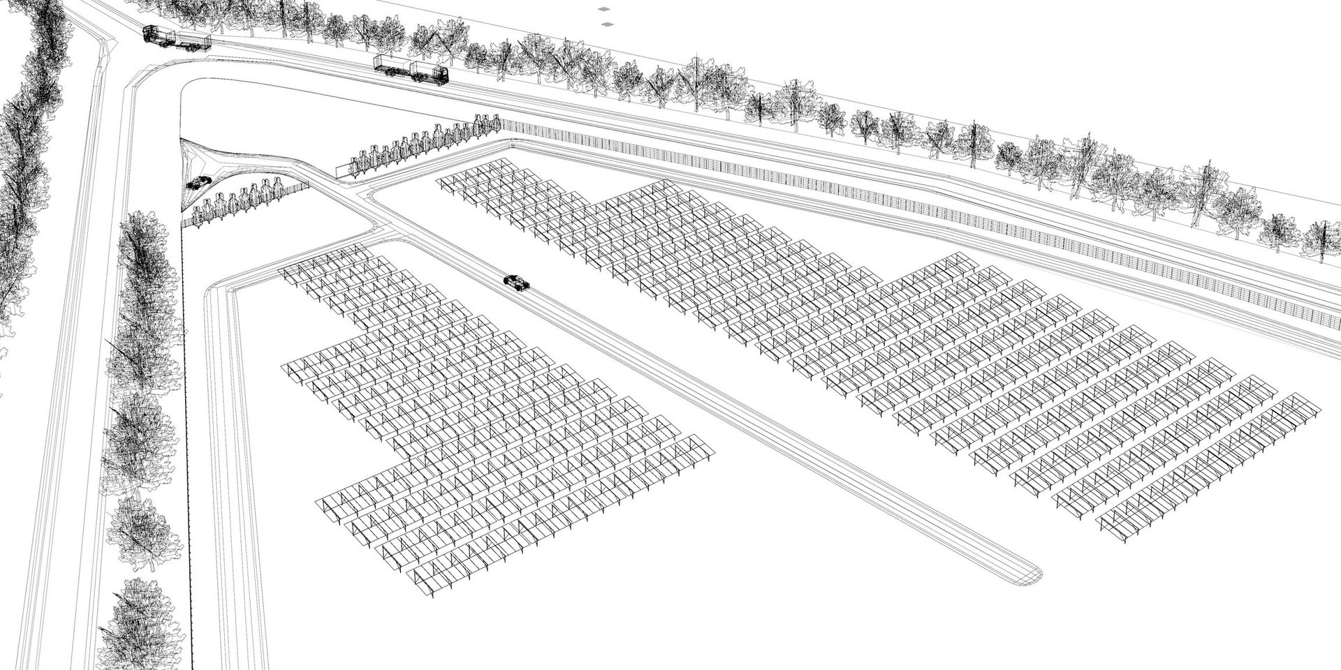 Solar Farm Layout 3D - TurboSquid 2072809