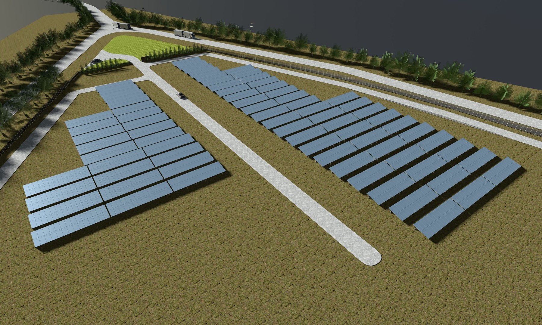 Layout eines Solarparks 3D-Modell - TurboSquid 2072809