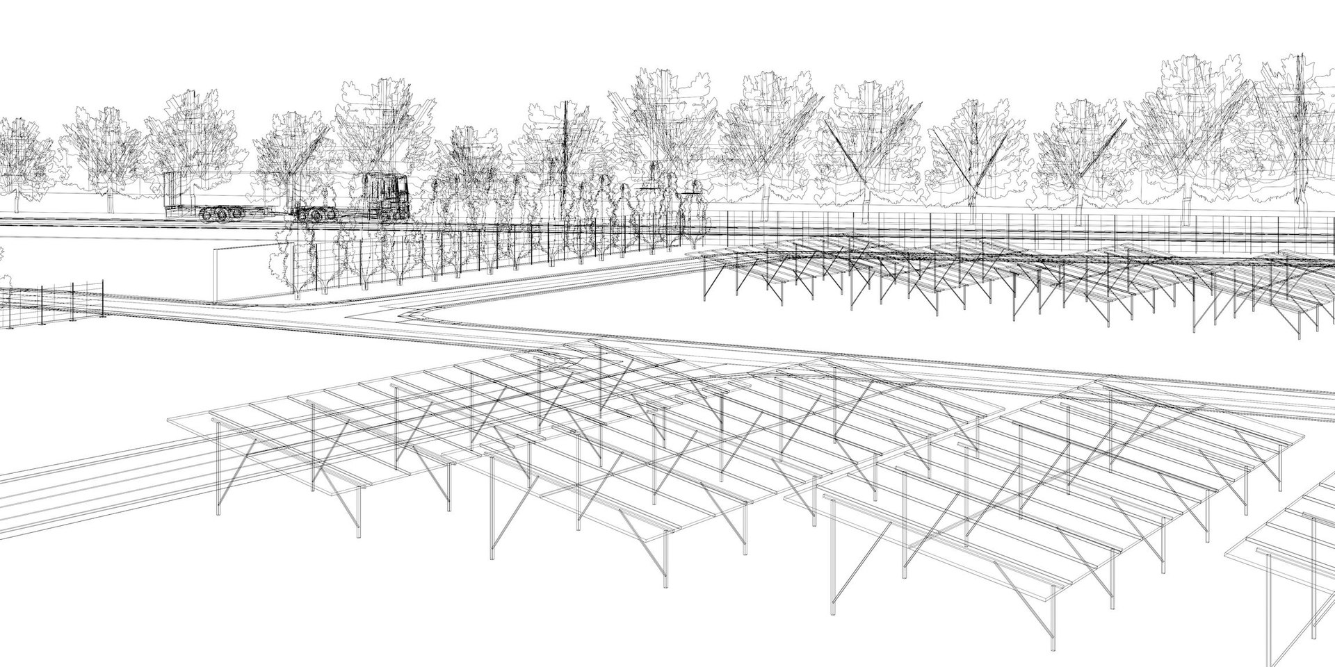 Solar Farm Layout 3D - TurboSquid 2072809