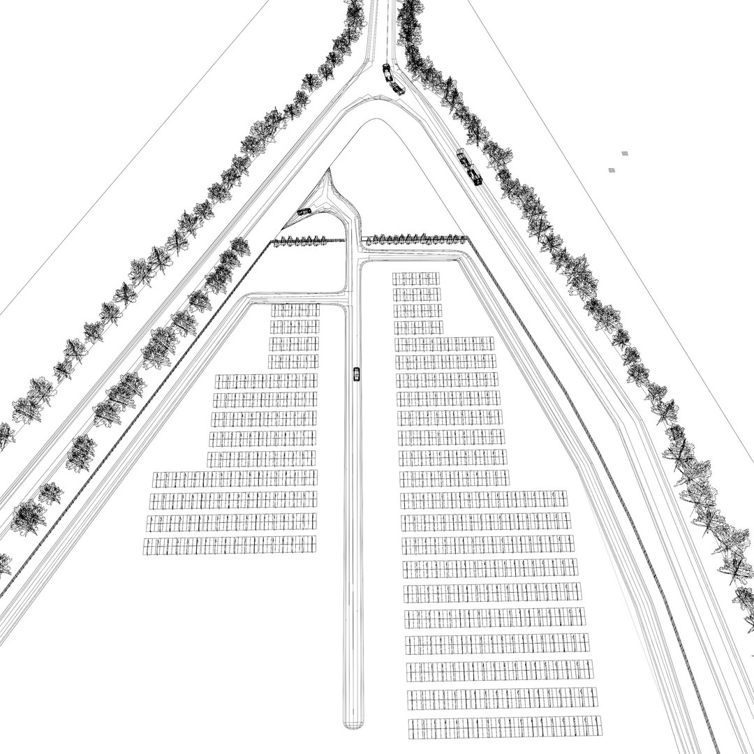 Solar Farm Layout 3D - TurboSquid 2072809