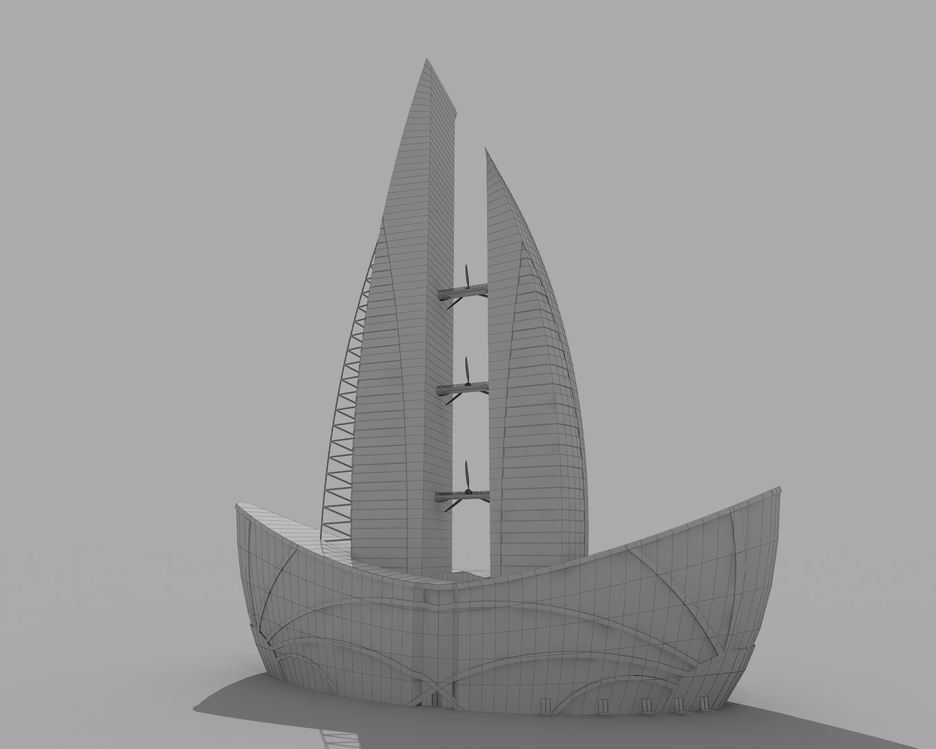 3D 0124 - Boat Skyscraper - TurboSquid 2236510