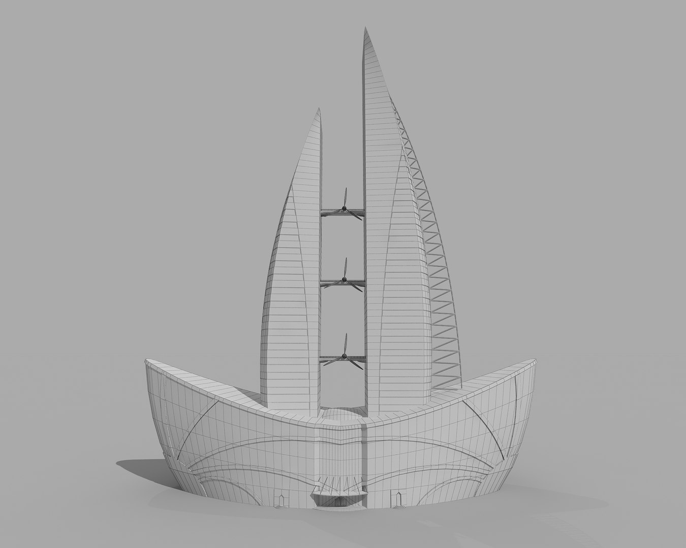 3D 0124 - Boat Skyscraper - TurboSquid 2236510