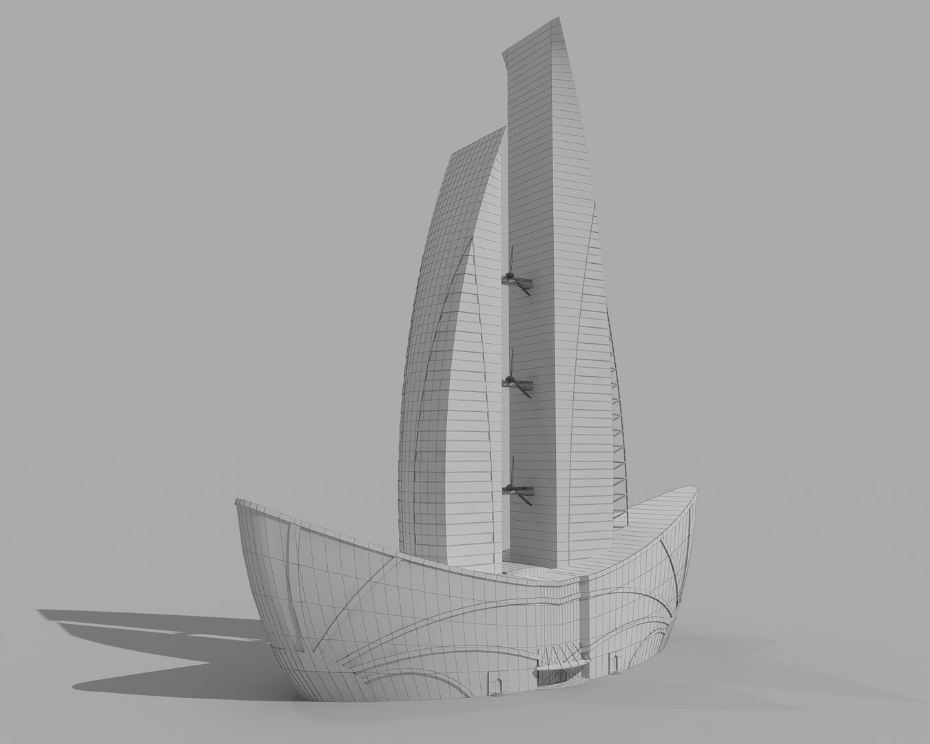 3D 0124 - Boat Skyscraper - TurboSquid 2236510