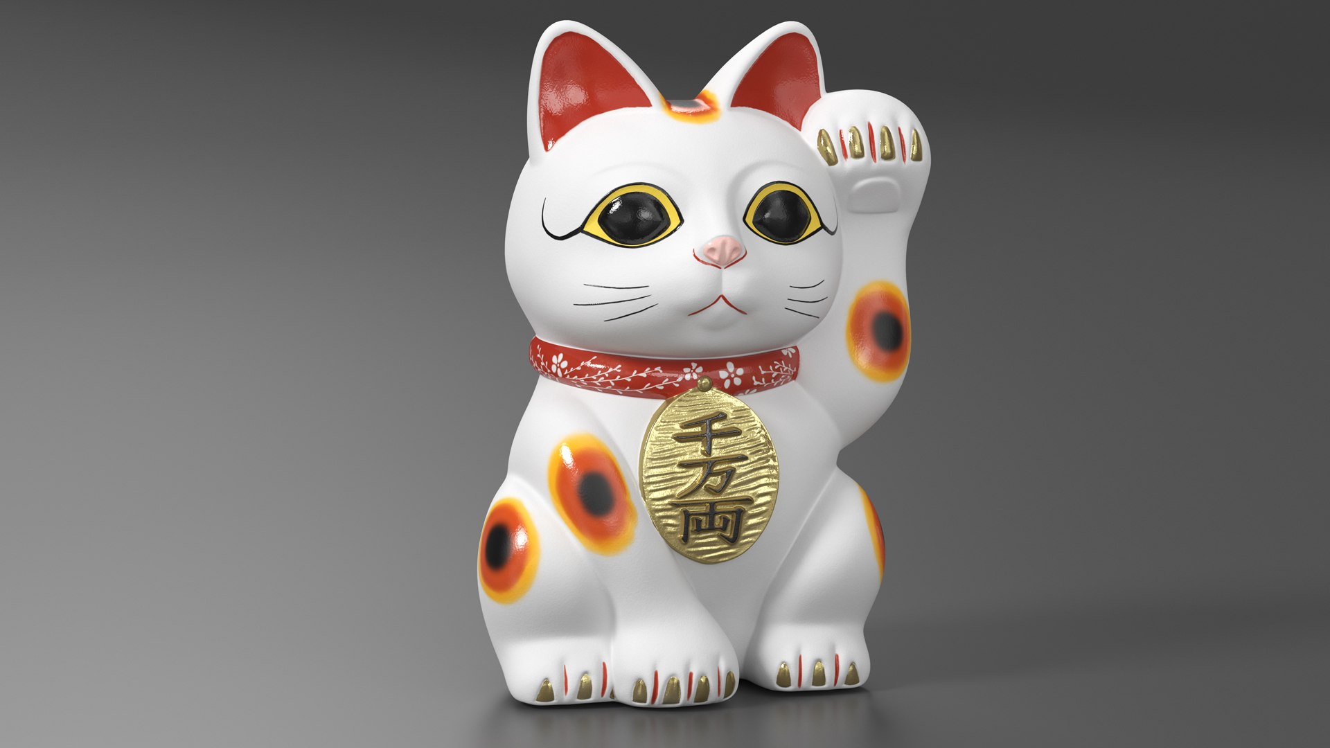 Japanese Maneki Neko Lucky Cat Figurine 3D Model - TurboSquid 2279738