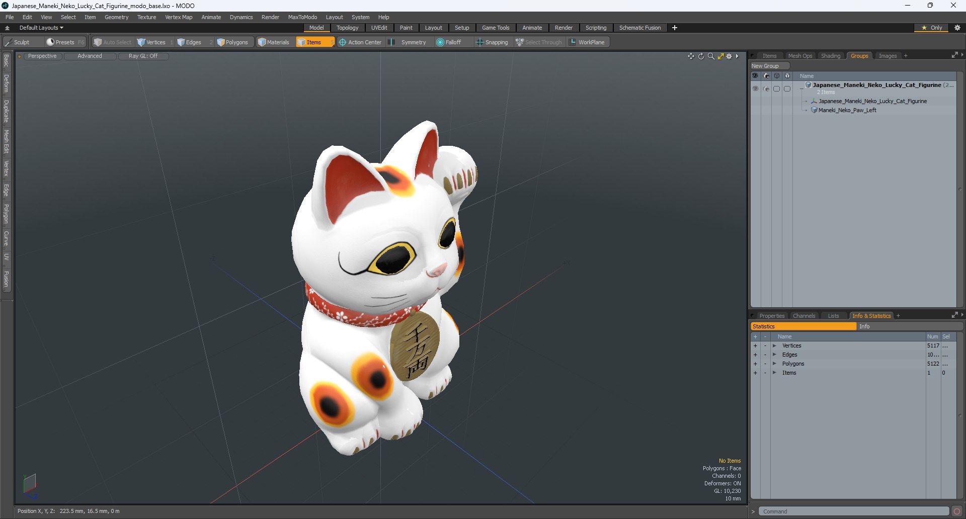 Japanese Maneki Neko Lucky Cat Figurine 3D Model - TurboSquid 2279738
