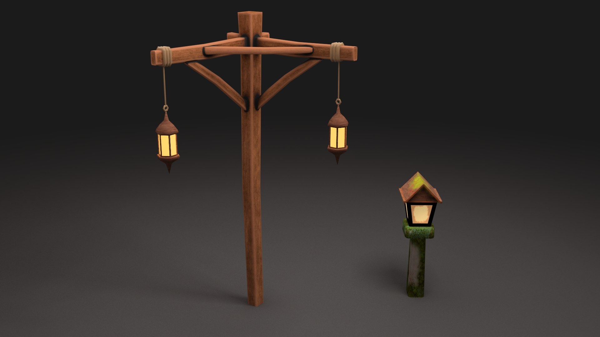 Low Poly Wooden Lights 3D model - TurboSquid 1988457