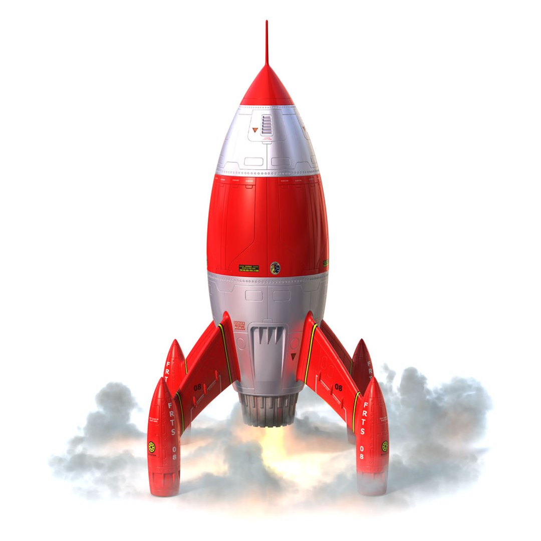 3d Model Cartoon Rocket