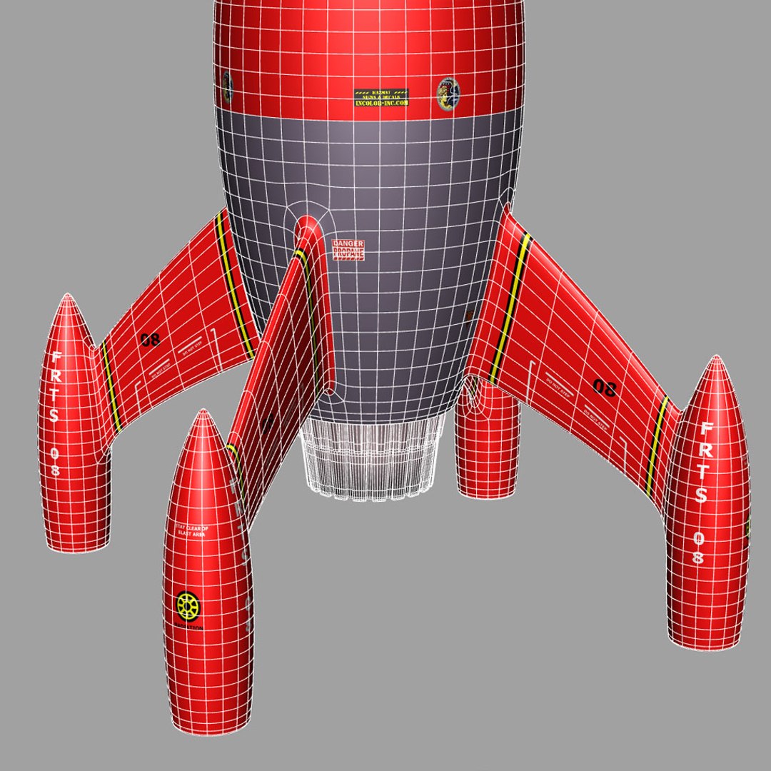 3d Model Cartoon Rocket