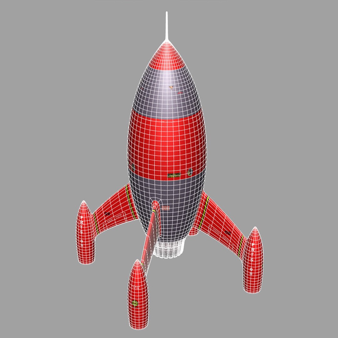 3d Model Cartoon Rocket