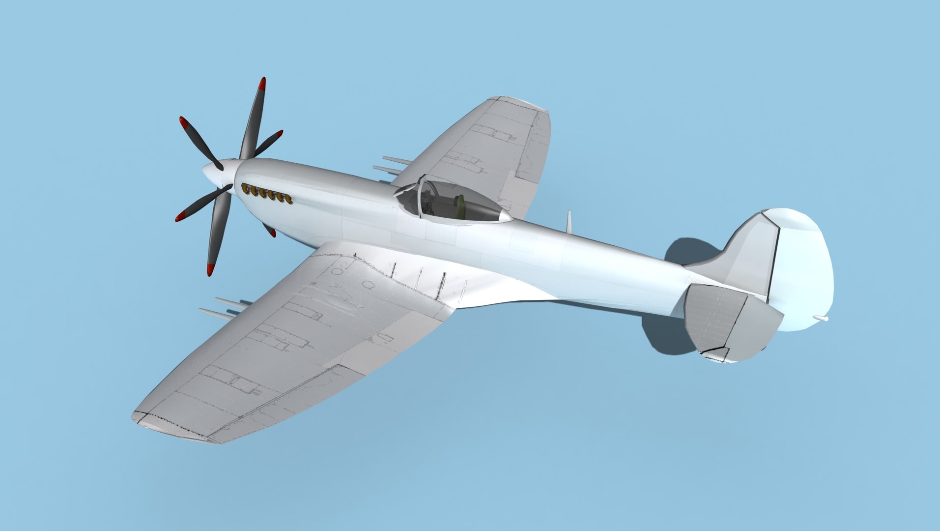 3D Supermarine Spitfire Mk XXIV V00 - TurboSquid 1926330