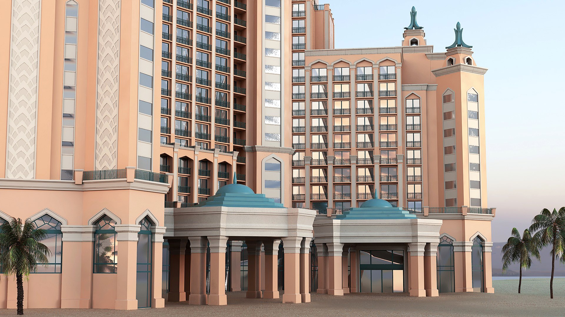 Middle Eastern Hotel Building 3D Model - TurboSquid 2366337