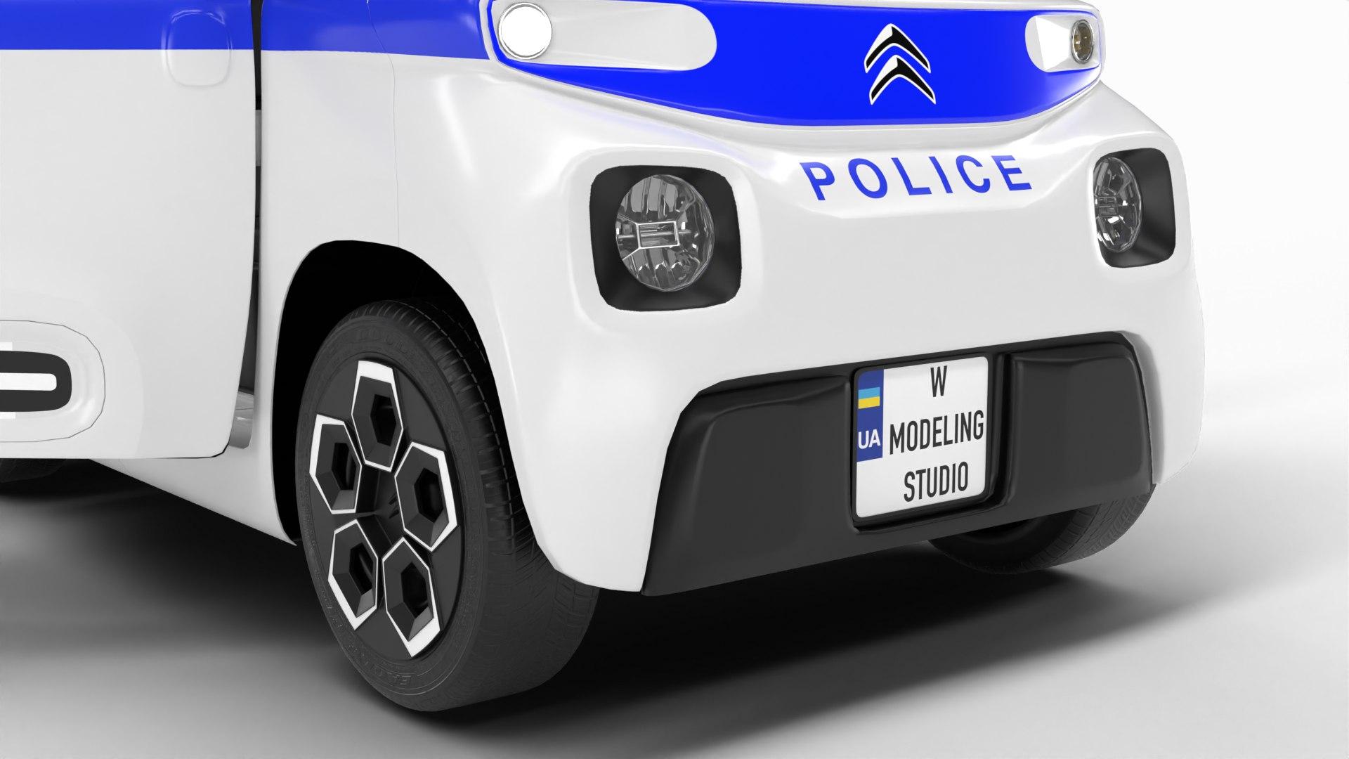 3D Model Citroen Ami 2020 Police White HQ - TurboSquid 2249433