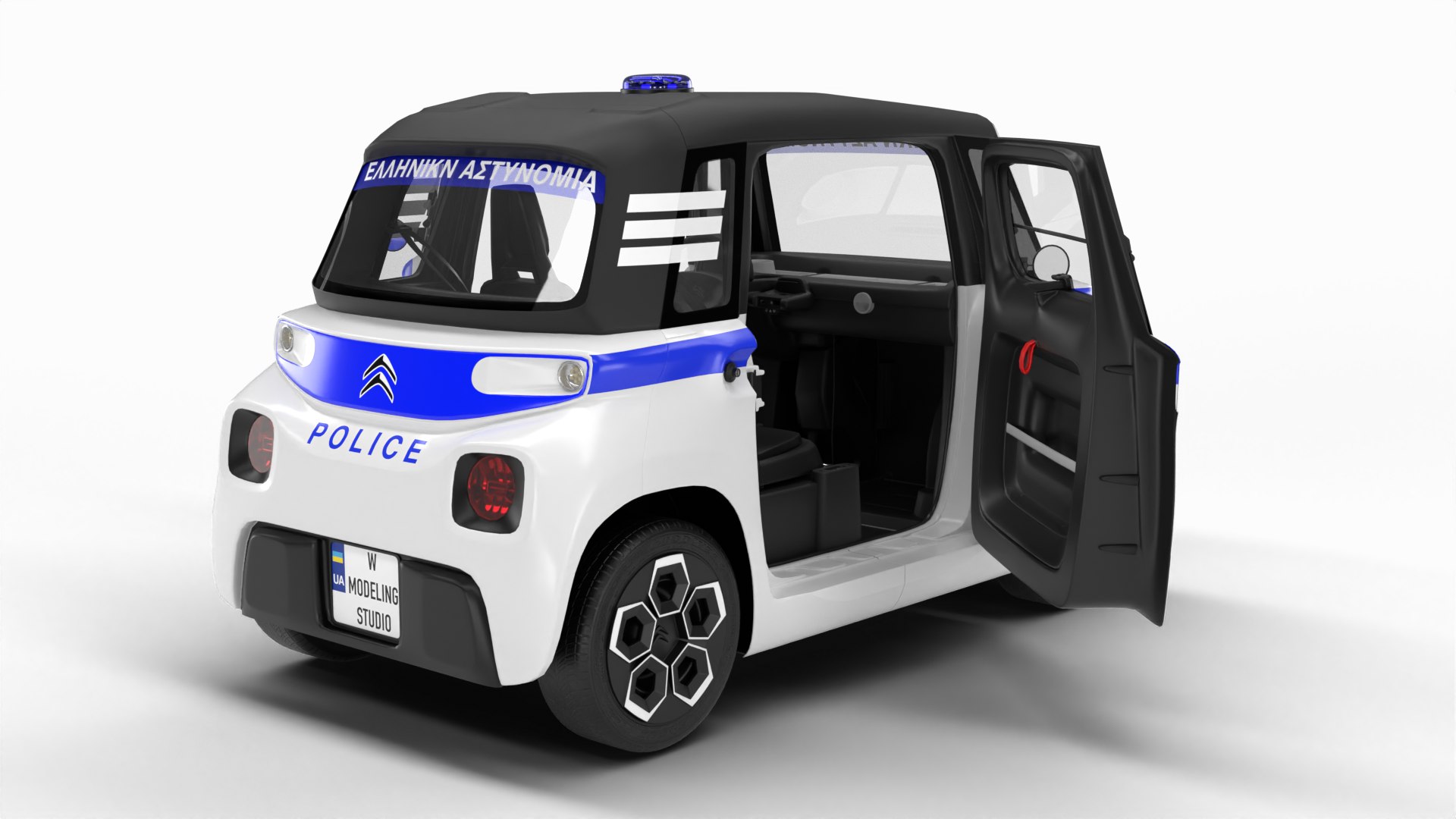 3D Model Citroen Ami 2020 Police White HQ - TurboSquid 2249433