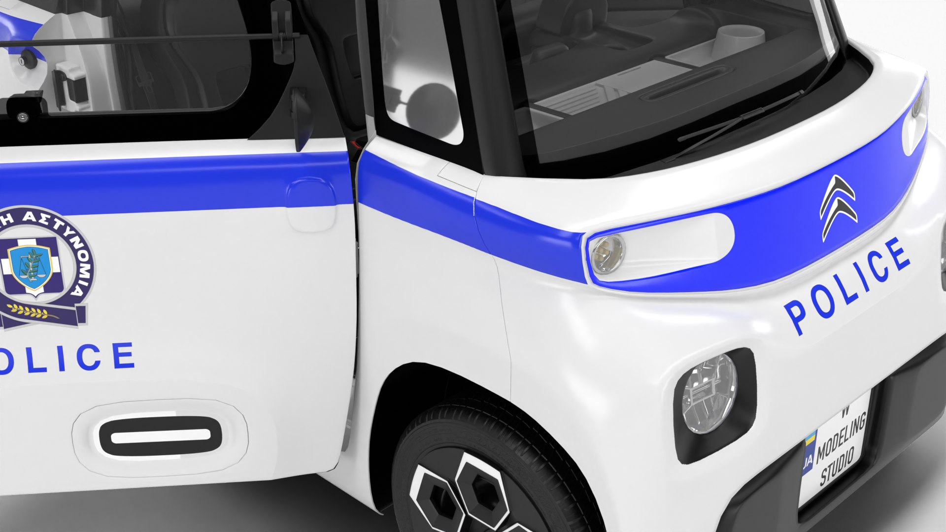 3D Model Citroen Ami 2020 Police White HQ - TurboSquid 2249433
