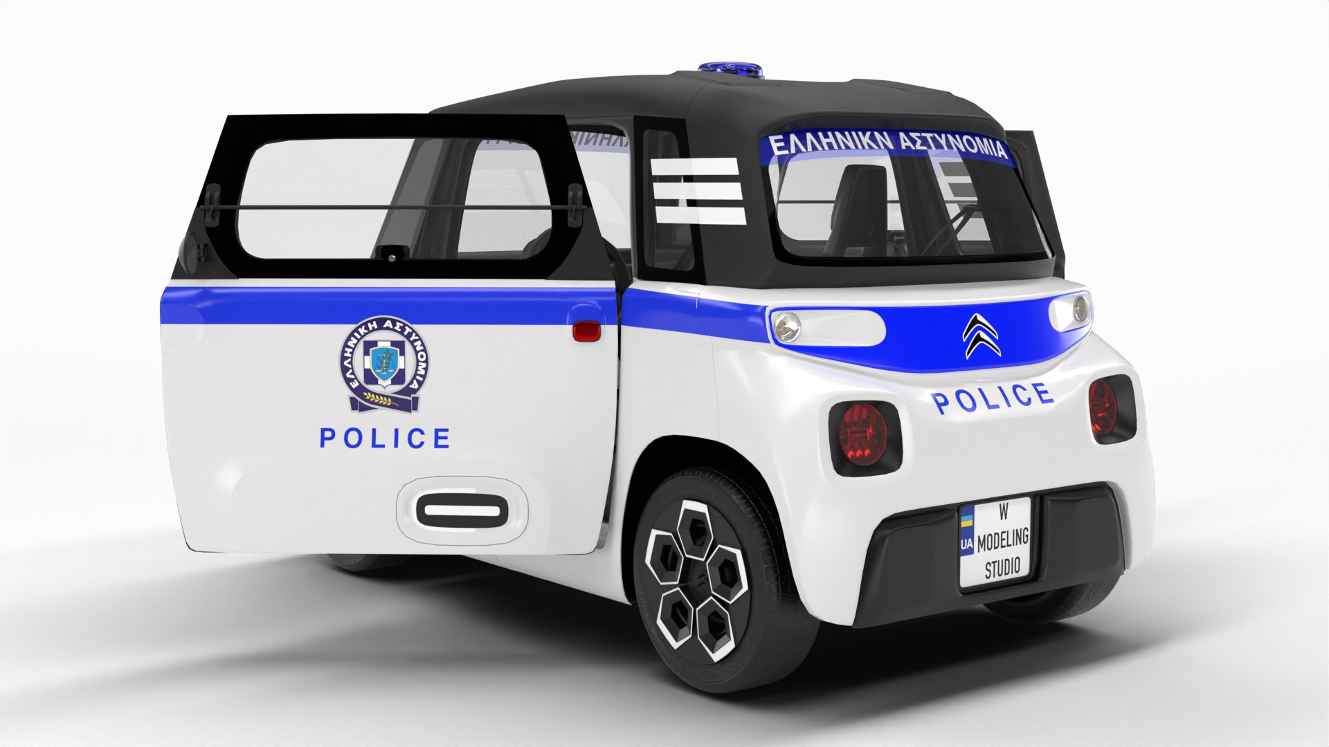 3D Model Citroen Ami 2020 Police White HQ - TurboSquid 2249433