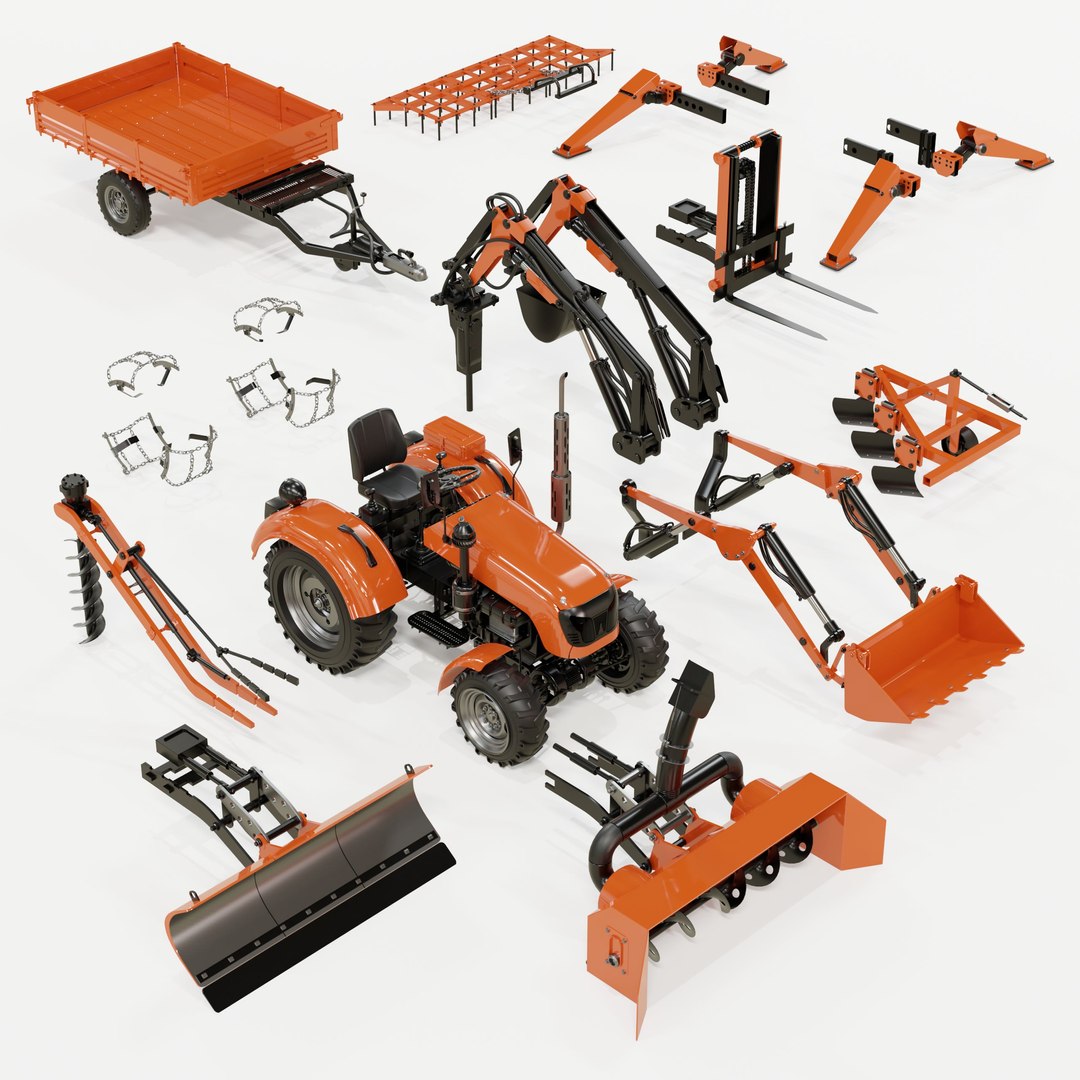 Mini Tractor Model - TurboSquid 2105134