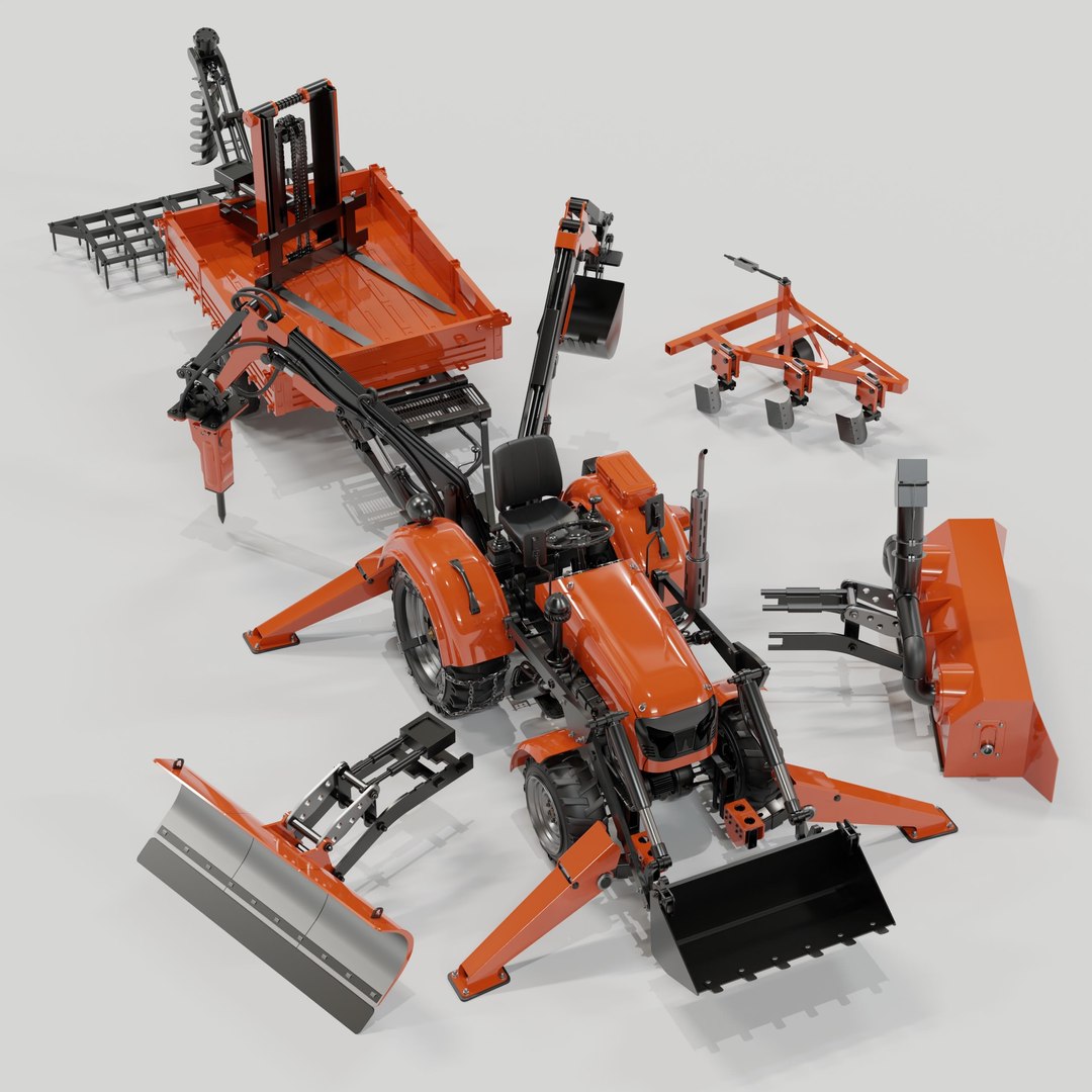 Mini Tractor Model - TurboSquid 2105134