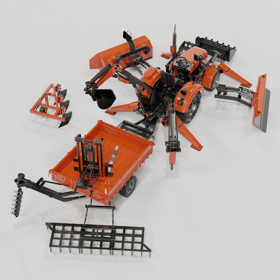 Mini Tractor Model - TurboSquid 2105134