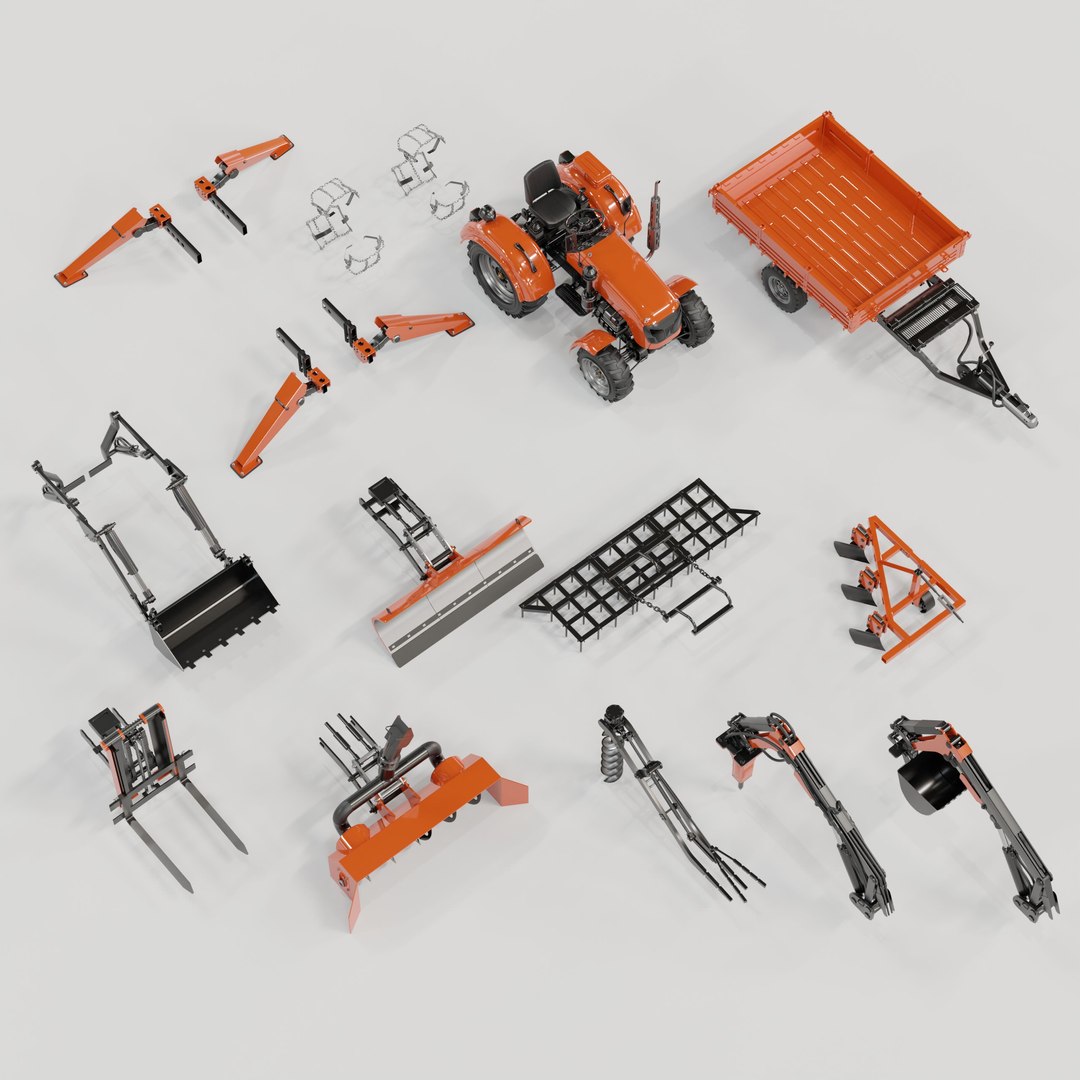 Mini Tractor Model - TurboSquid 2105134