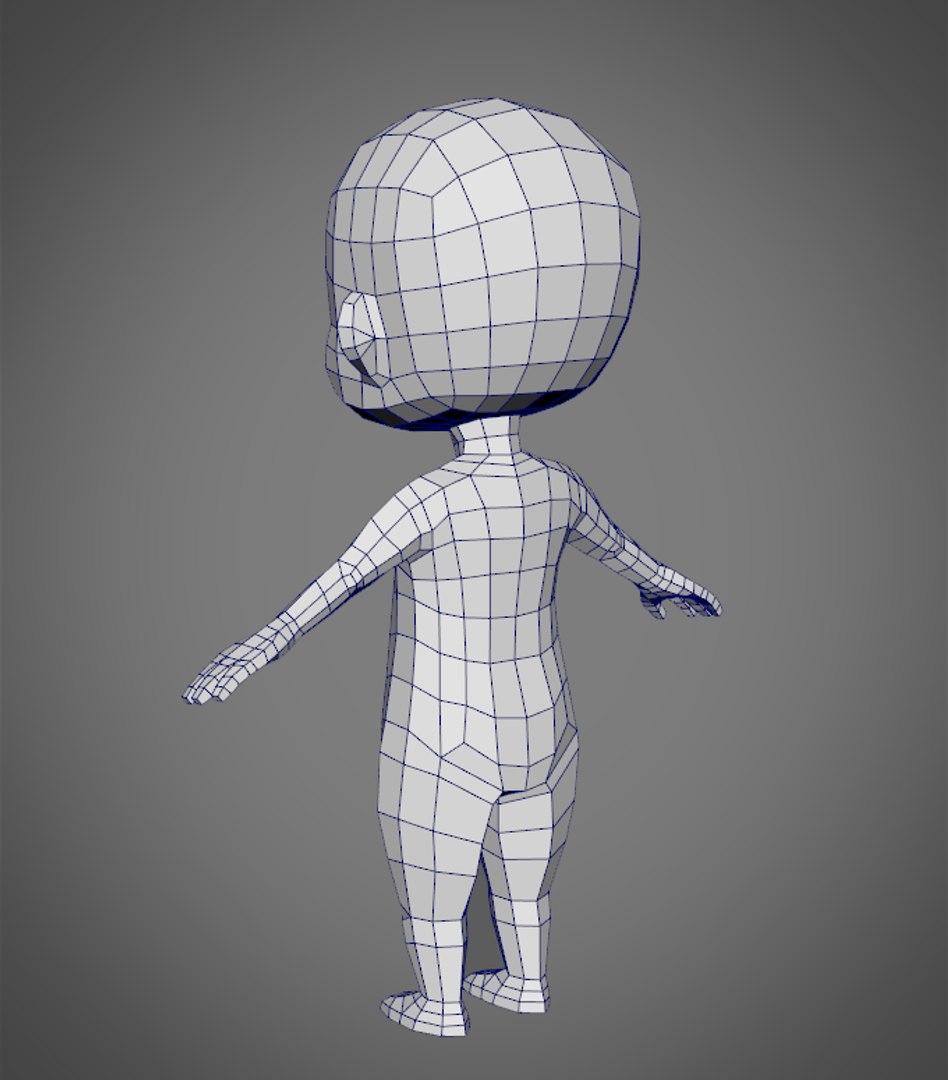Male Sd Character Base 3d Obj