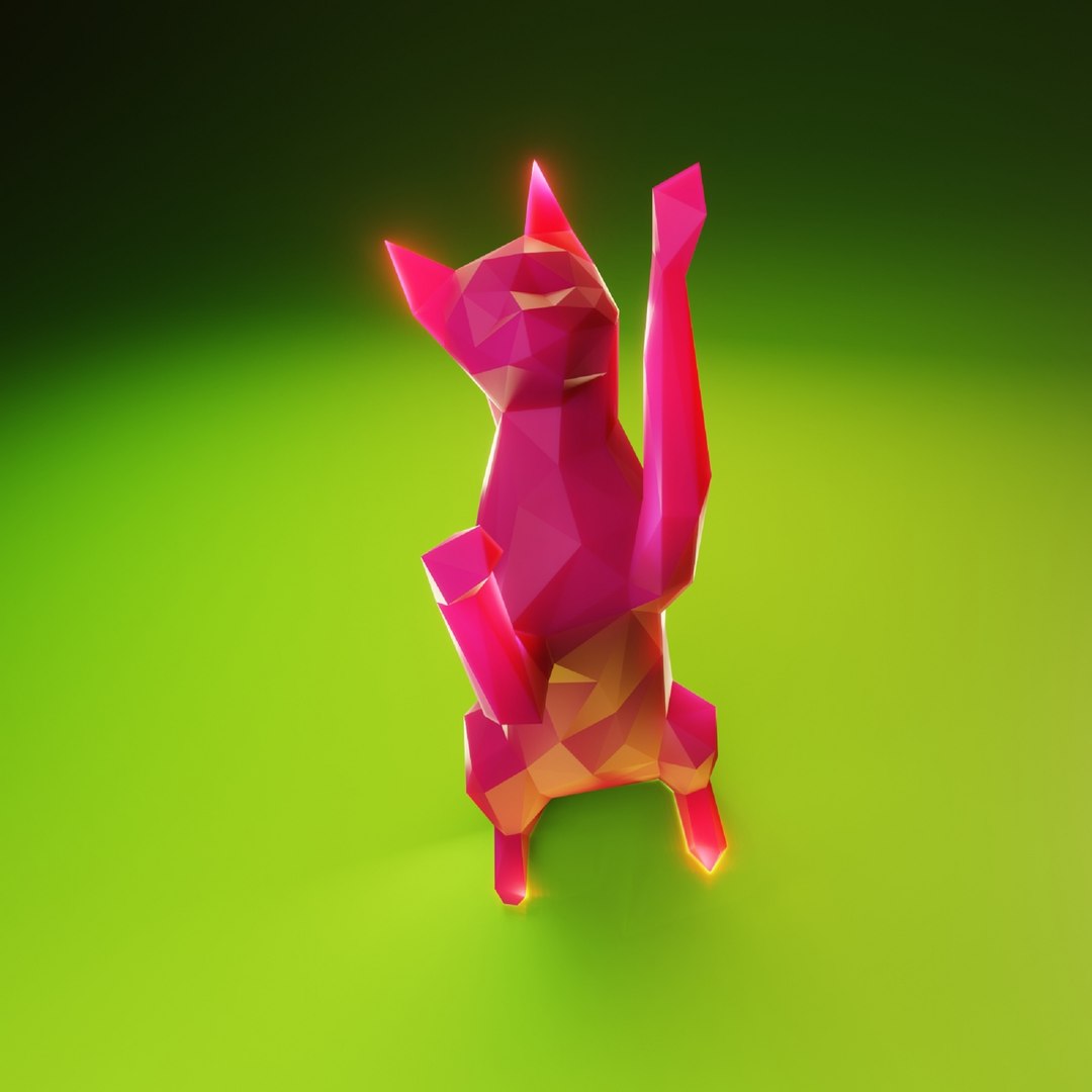 Cat Playing Low Poly 3D Model - TurboSquid 1936878