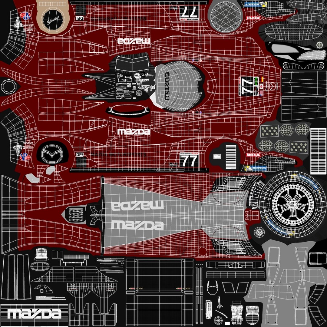 Mazda rt24-p imsa season model - TurboSquid 1406635