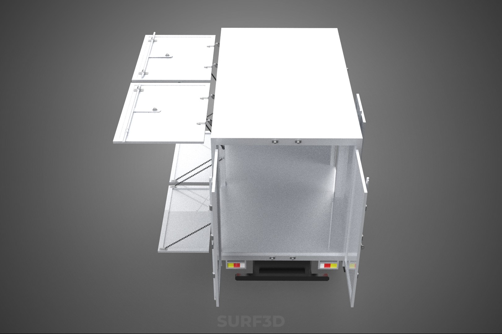 3D Model CUBE VAN BOX DROP SIDE TAILGATE REAR GATE DOOR PICKUP TRUCK ...