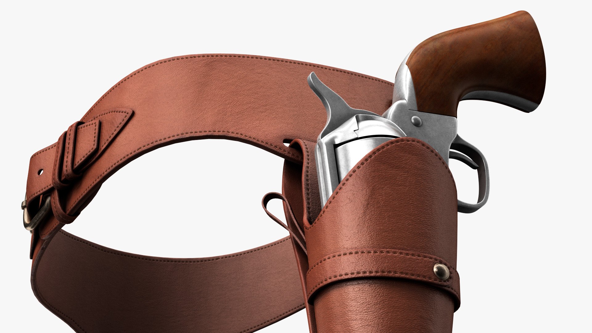 3D Western Gun Belt And Revolver 8K PBR Textures - TurboSquid 2087767