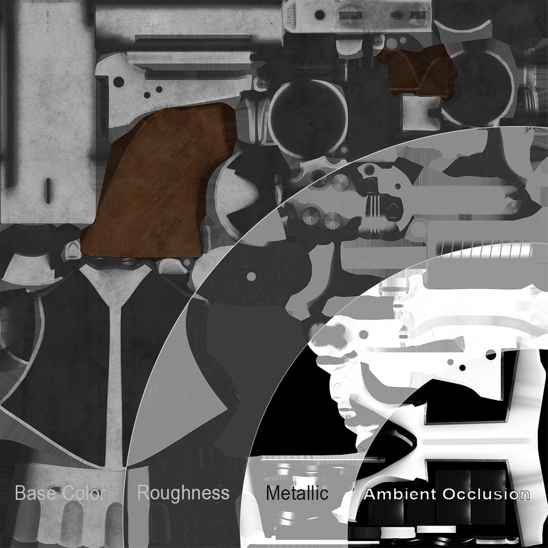 3D Western Gun Belt And Revolver 8K PBR Textures - TurboSquid 2087767