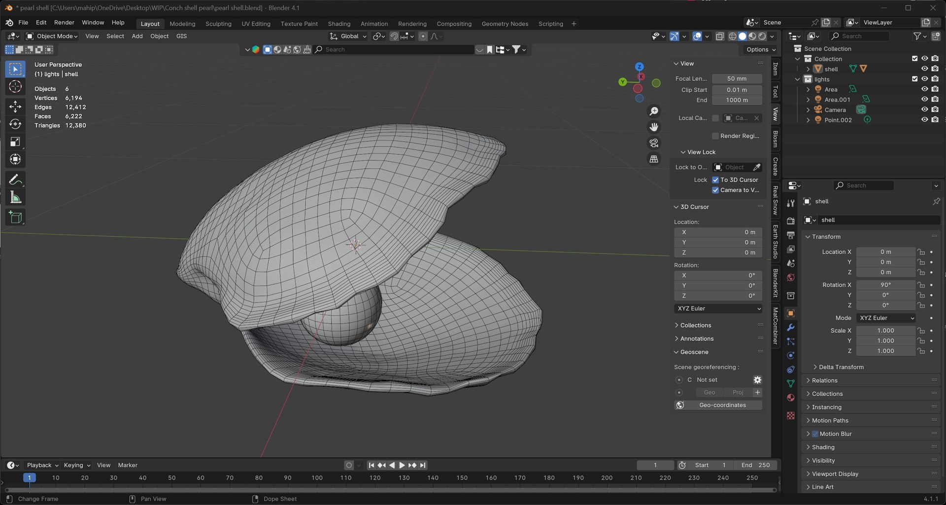 Conch Shell Pearl 3D Model - TurboSquid 2370743