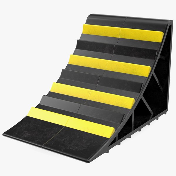 modelo 3d Calzo de rueda de plástico negro y amarillo - TurboSquid 1903140