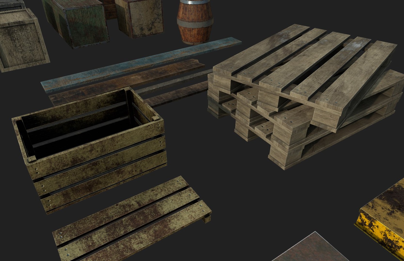 3D Model Assets Games Pack Boxes - TurboSquid 1582124