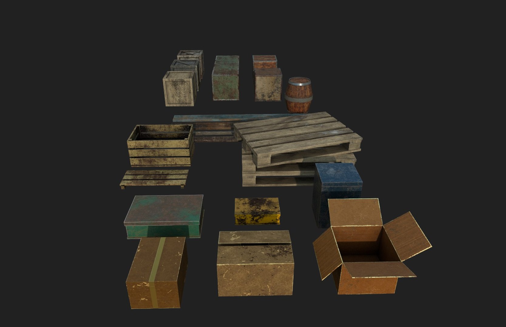 3D Model Assets Games Pack Boxes - TurboSquid 1582124